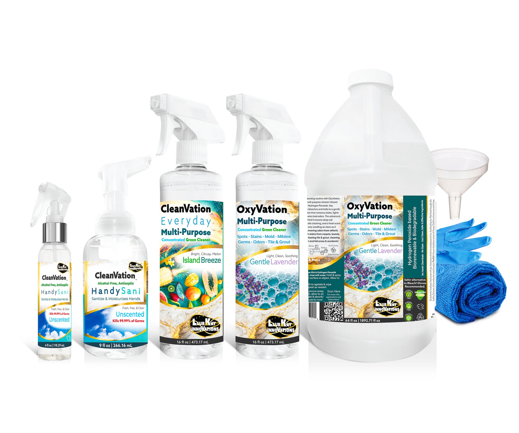 OxyVation™ 5 in 1 Germ & Virus Fighting Green Cleaning Kit w/FDA Appro ...