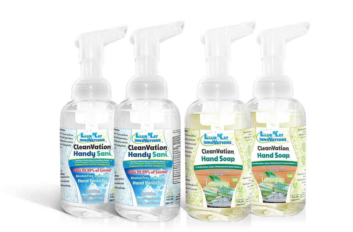 Handy Soap and Sani™ 4 Pack Bundle Foaming Hand Sanitizer and Gentle G ...
